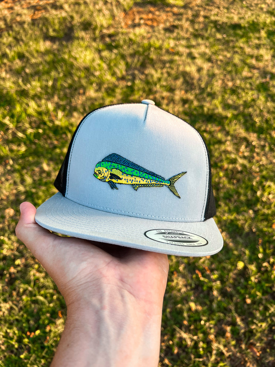 Mahi Mahi Flat Bill Hat [Silver/ Black] – Chick Chase